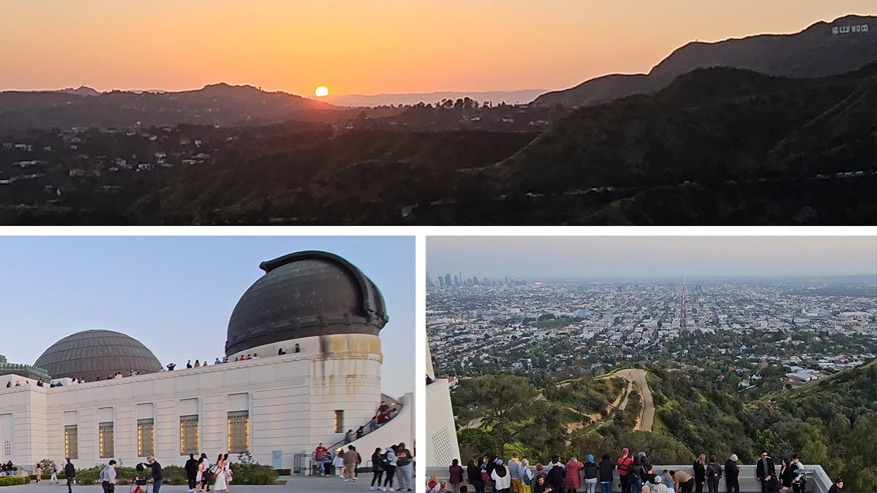 Los Angeles Sunset and City View in the Spring at Griffith Observatory ...