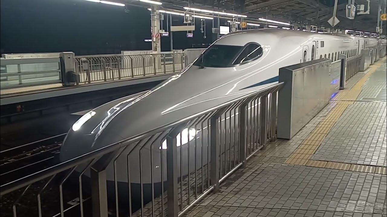 🚄東海道新幹線・早朝の京都を6時26分頃に出発するN700系0番台16両.ひかり634号東京行(JR東海.J10編成スプリーム・浜松&静岡停車) - YouTube