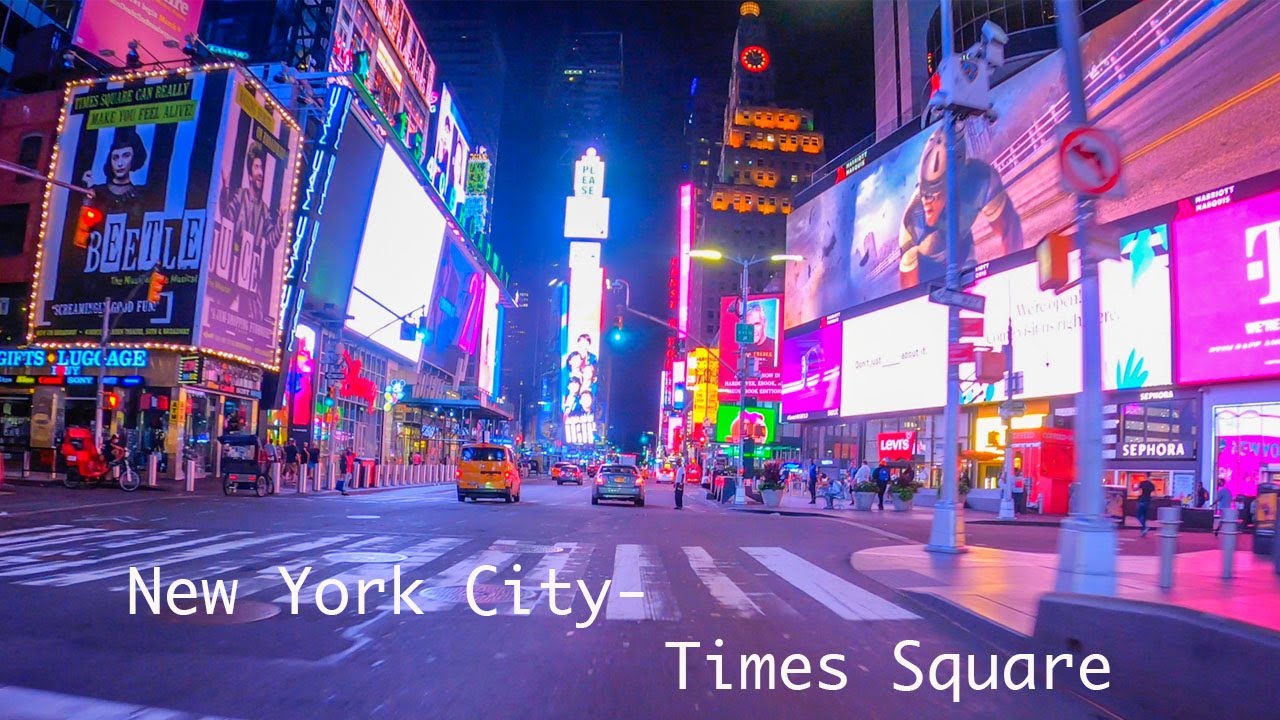 New York City - Times Square Night - Driving Tour USA - YouTube