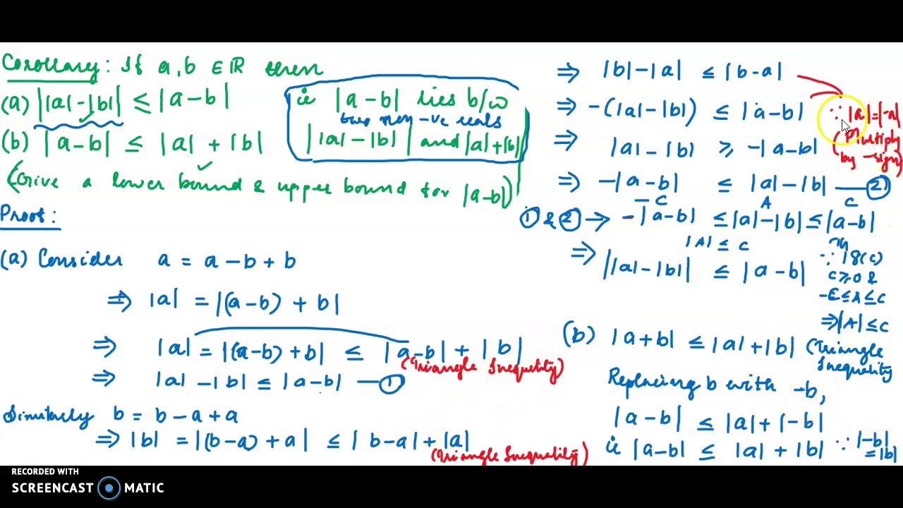 Triangle Inequality Corollary and some problems of modulus - YouTube