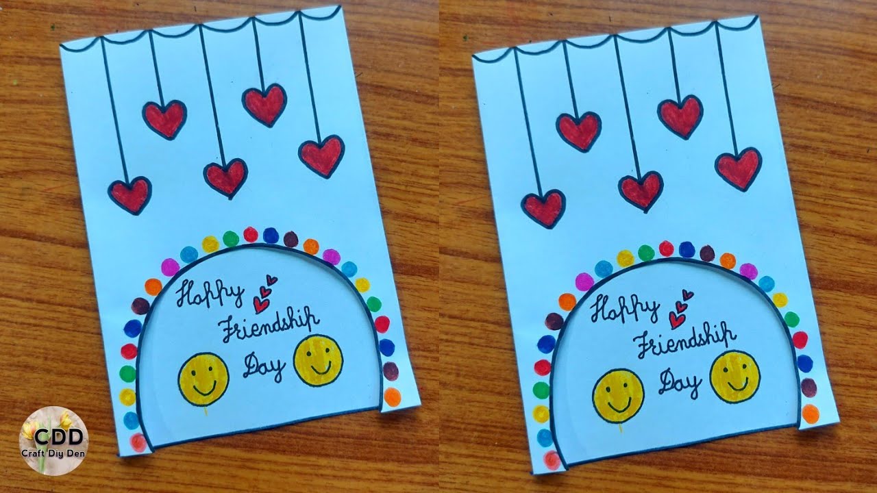 Easy & Beautiful white paper Friendship Day Card making • DIY How to ...