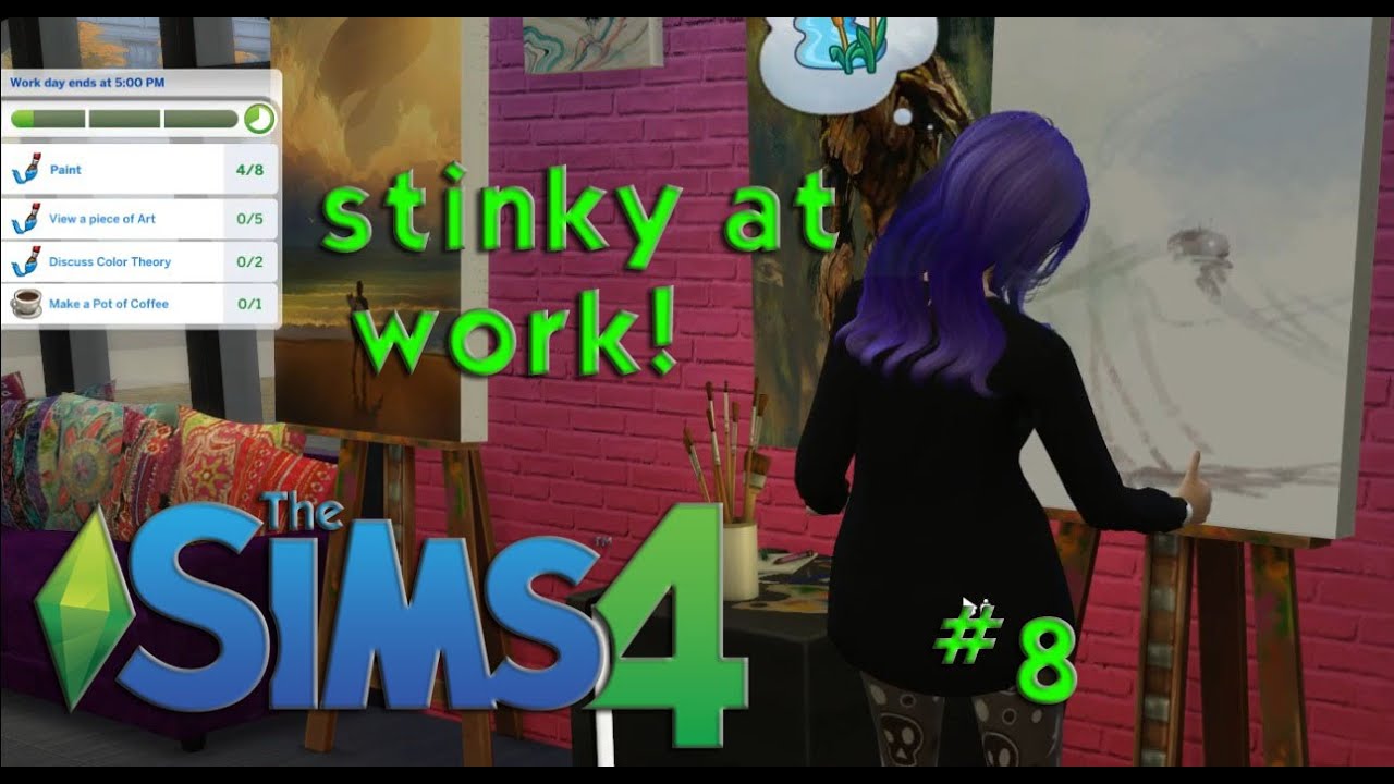 Sims 4 Legacy 8: Stinky at work! - YouTube