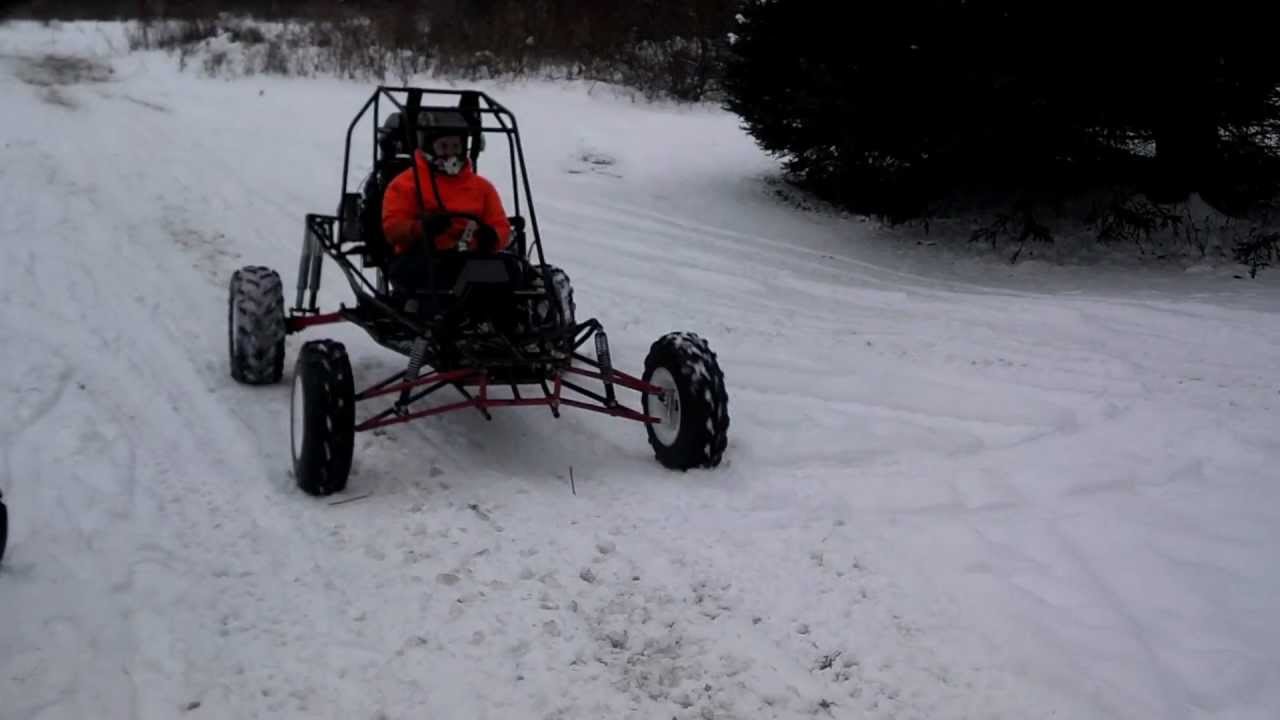 dune buggy in the snow first test run - YouTube