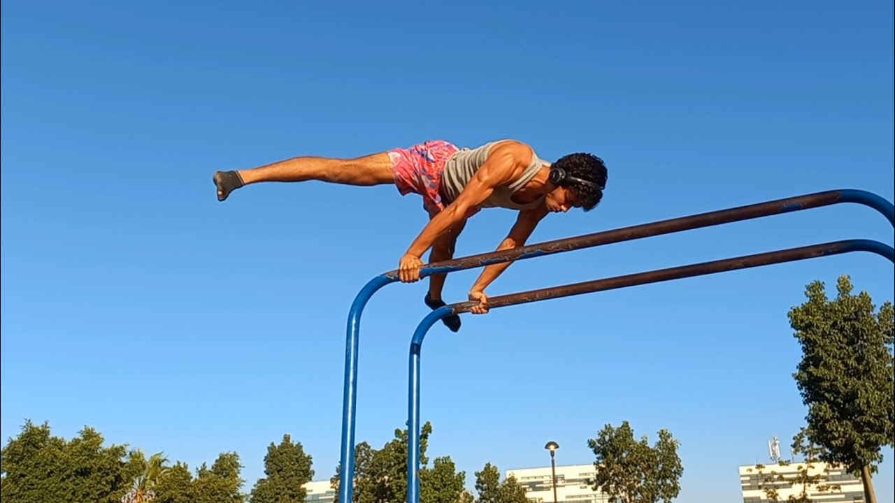 average calisthenics athlete doing his planche workout - YouTube