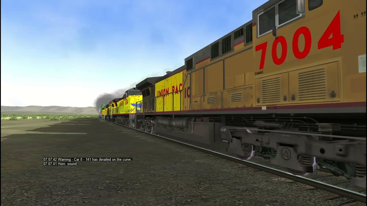 ORTS: High Speed UP C44AC #7004 Ex GECX EB IG4TA-01 At Wellington, UT - YouTube