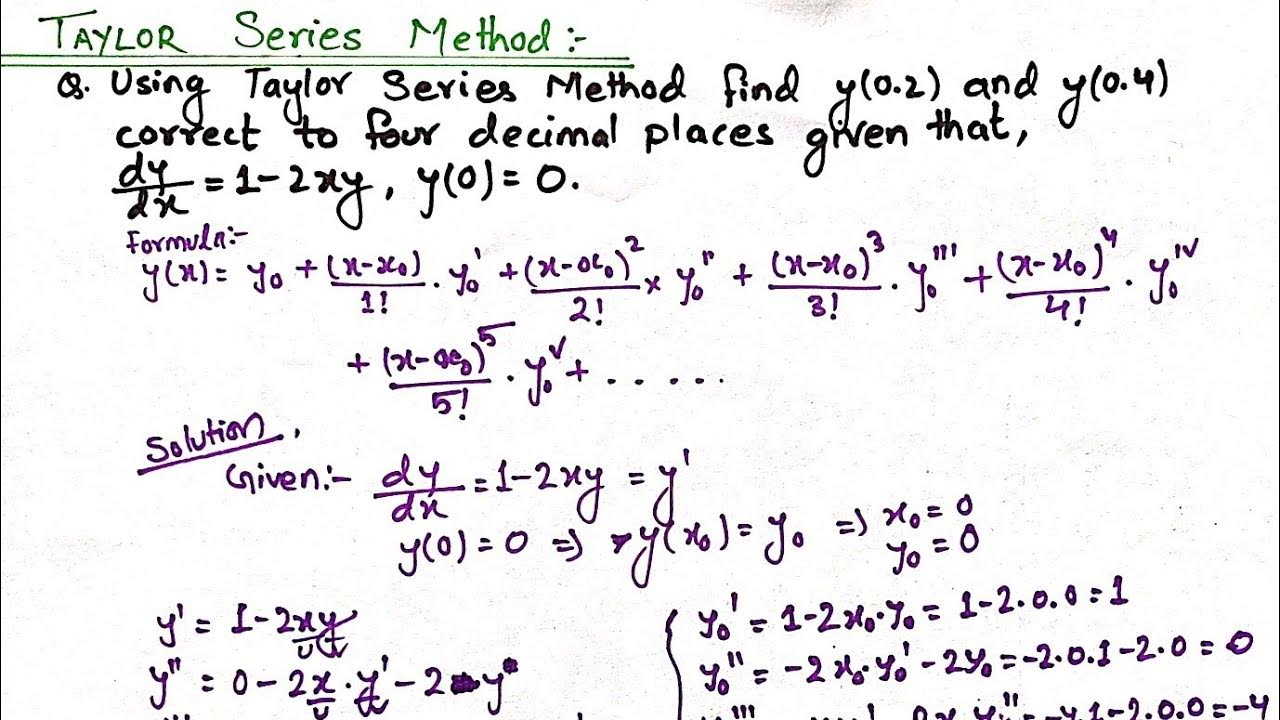 Taylor series method || Taylor series method Numerical analysis - YouTube