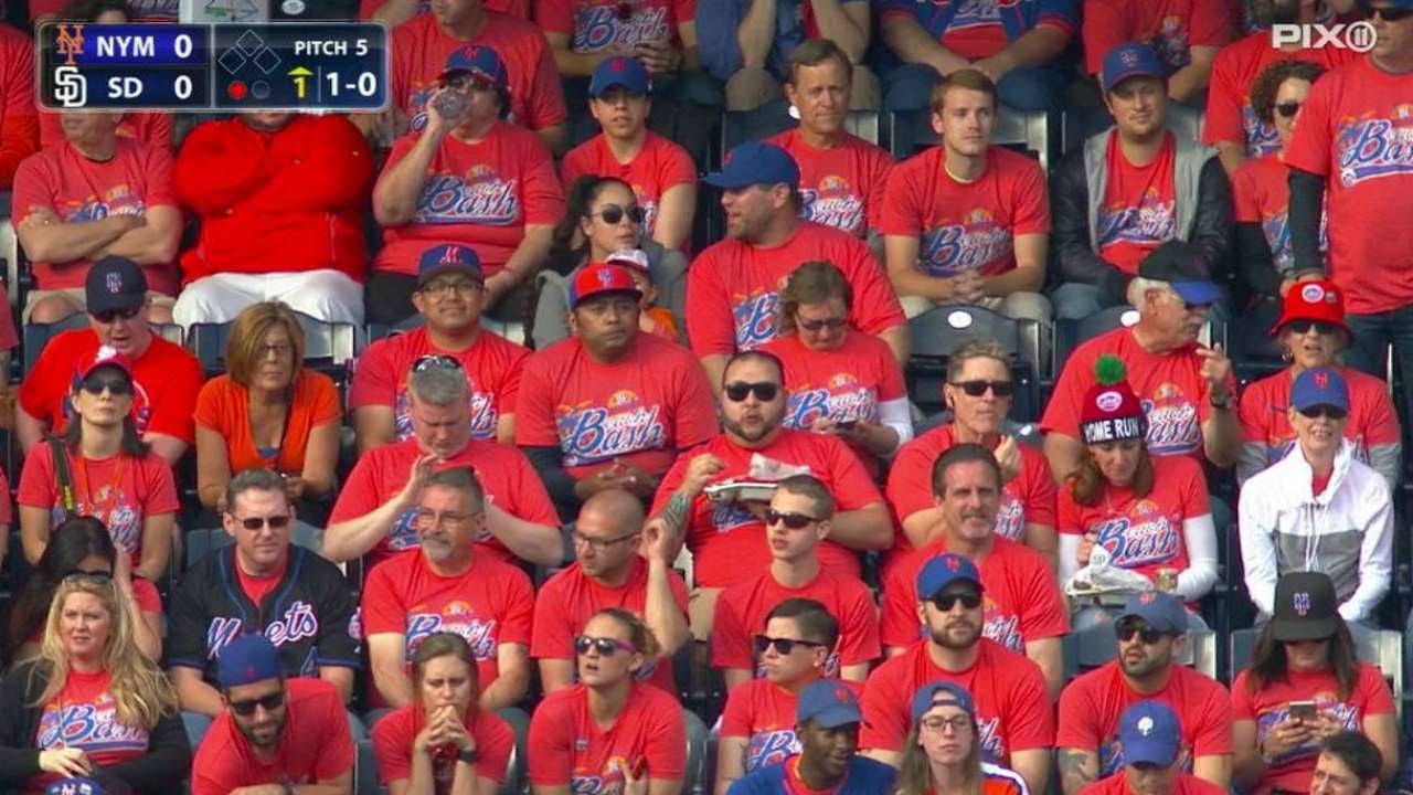 NYM@SD: Mets pitchers salute the 7 Line - YouTube