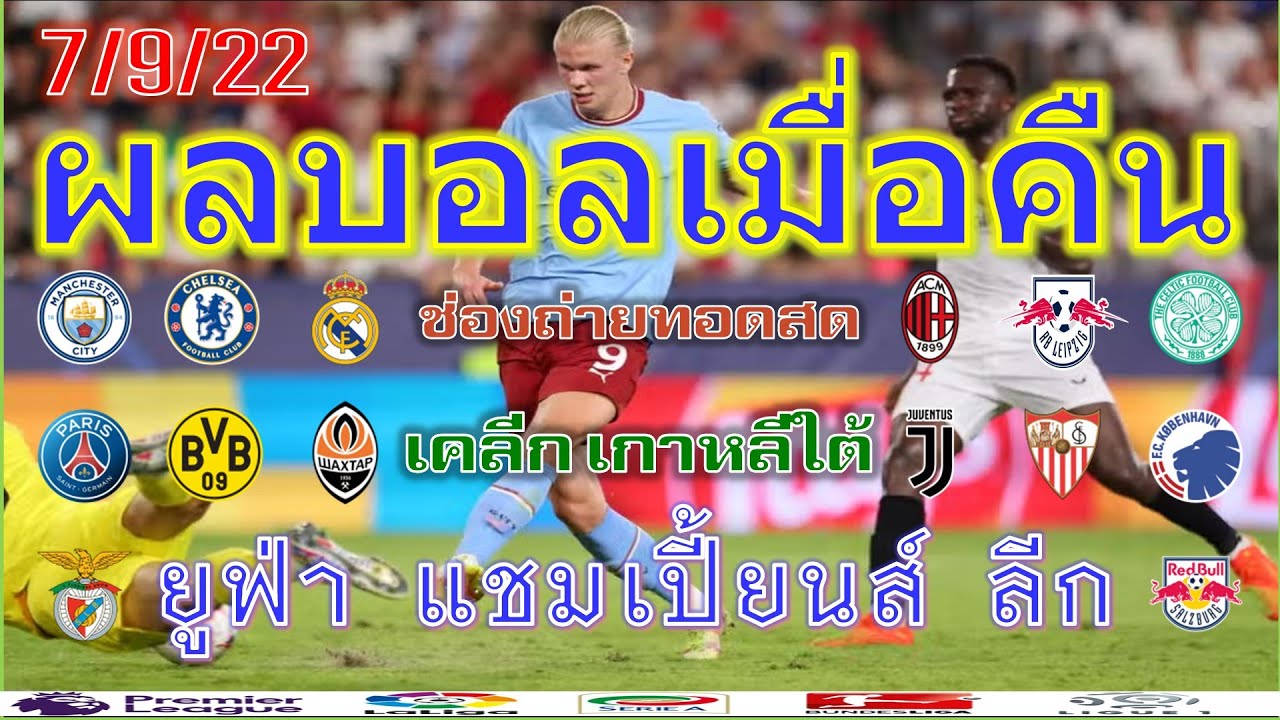 ผลบอลเมื่อคืน/ยูฟ่า แชมเปี้ยนส์ ลีก รอบแบ่กลุ่ม นัดที่ 1 / เคลีกเกาหลี ...