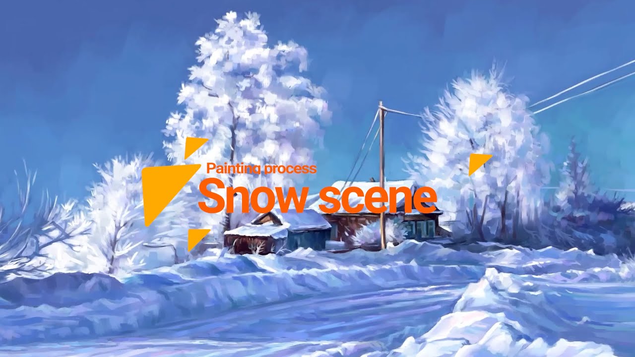 Digital painting and drawing-The process of painting snow scenes - YouTube