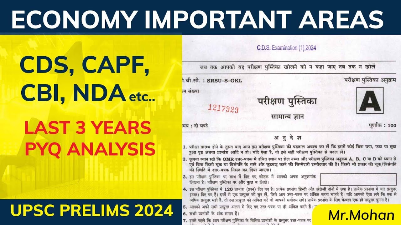 Economy Revision through UPSC PYQ's of CDS, CAPF, NDA, etc | Mr.Mohan ...