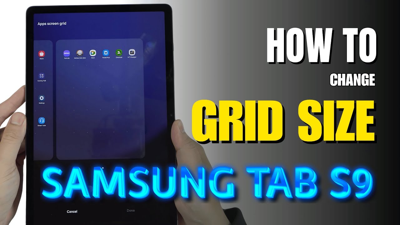How to change Grid size on Samsung Galaxy Tab S9 - YouTube