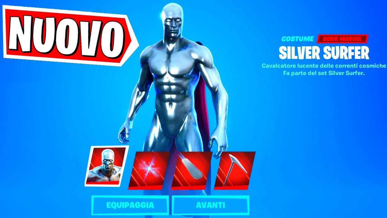 LA SKIN UFFICIALE di SILVER SURFER è ARRIVATA su FORTNITE! - YouTube