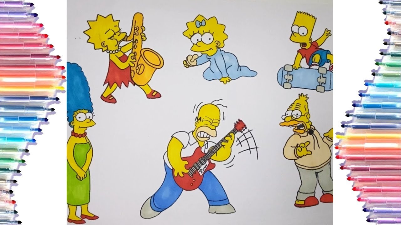 The Simpson Family on ColorBooks TV | Homer | Marge | Bart | Maggie ...