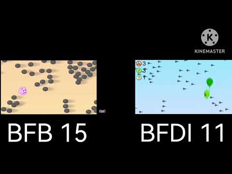 BFB 15 The Four Is Lava vs BFDI 11 Lofty dodge spike scene
