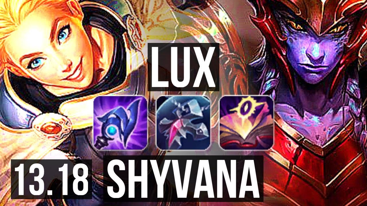 LUX vs SHYVANA (MID) | 5/0/12, Rank 7 Lux | JP Grandmaster | 13.18 ...