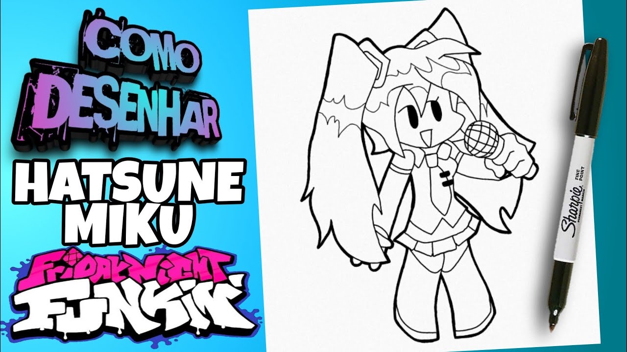 COMO DESENHAR HATSUNE MIKU DO FRIDAY NIGHT FUNKIN |FÁCIL| how to draw ...
