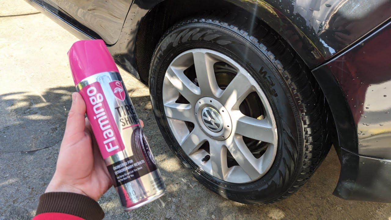 REVIVIN MY OLD TIRES SHINE WITH THE FLAMINGO TYRE SHINE - YouTube
