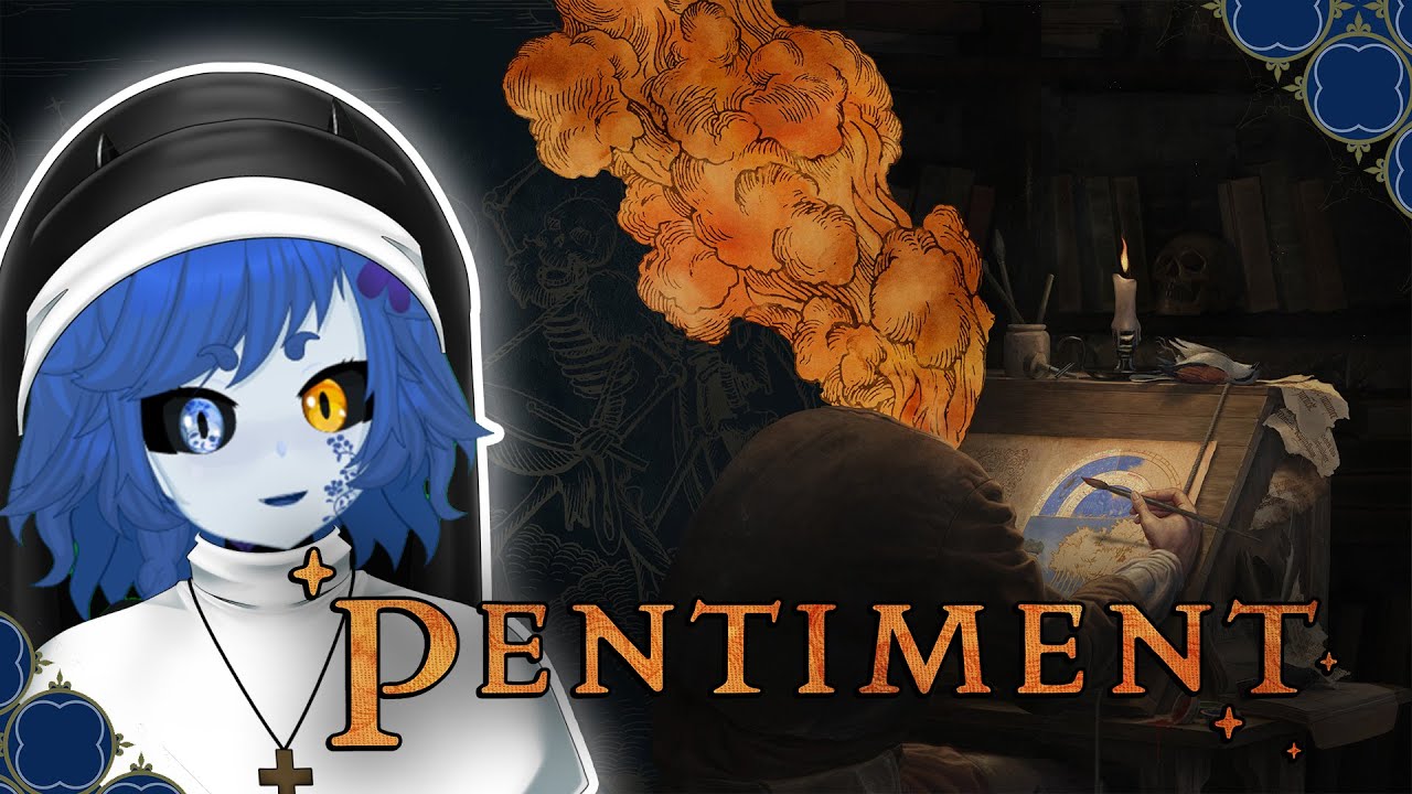 Freaking it Scriptorium style in Pentiment [Lady Saffron Vtuber] - YouTube