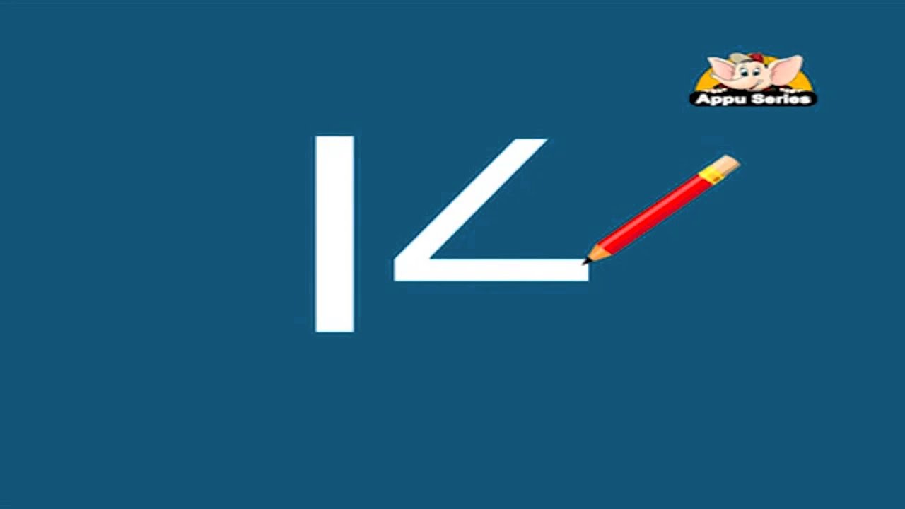 How To Draw Number 14 - YouTube