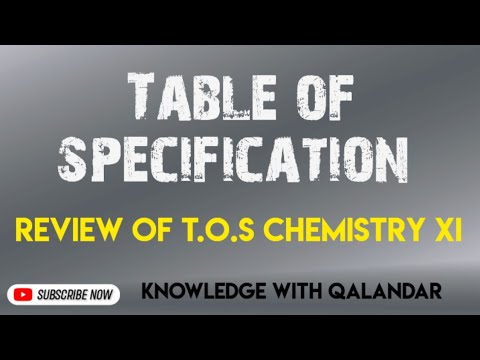 TOS chemistry class 11 | table of specifications class 11 - YouTube