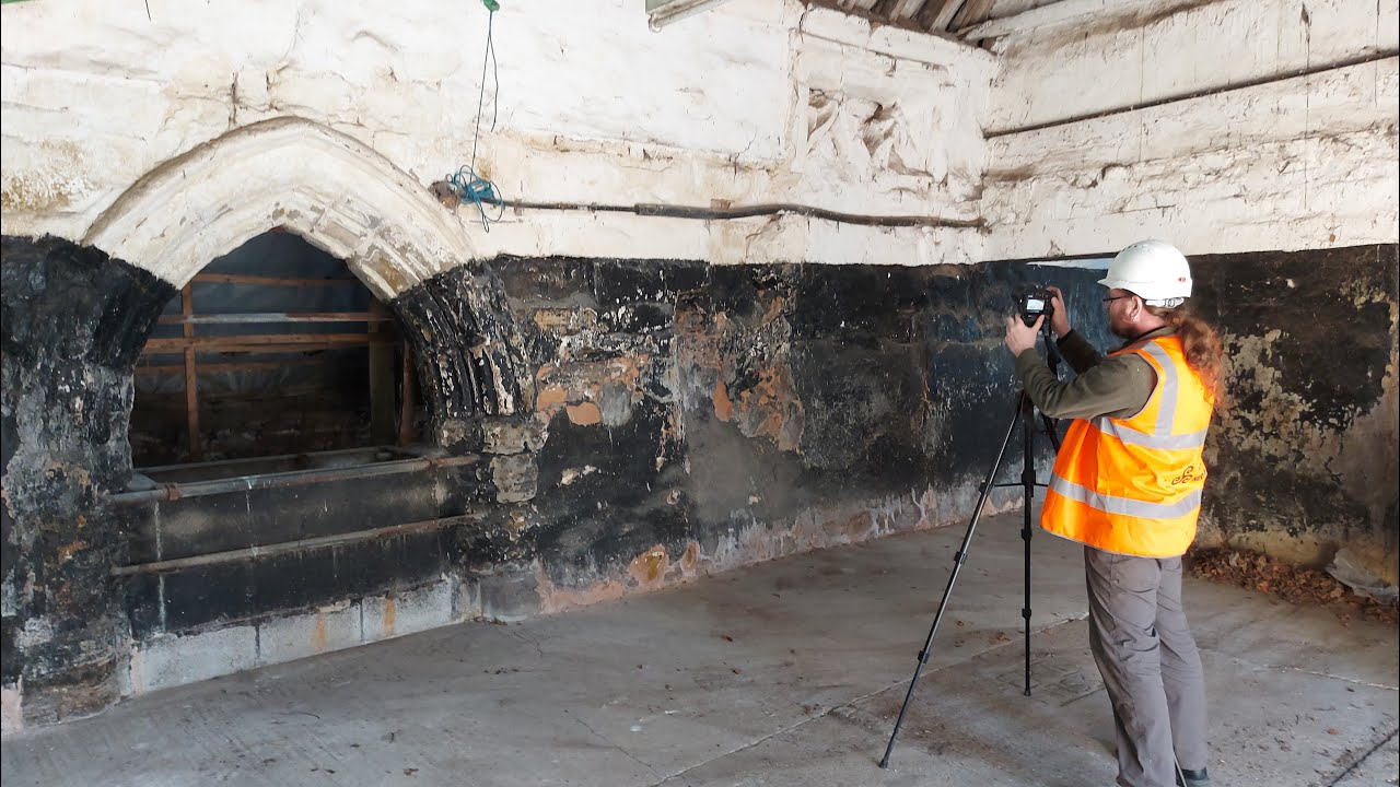 Buildings archaeology at Greasley Castle - YouTube