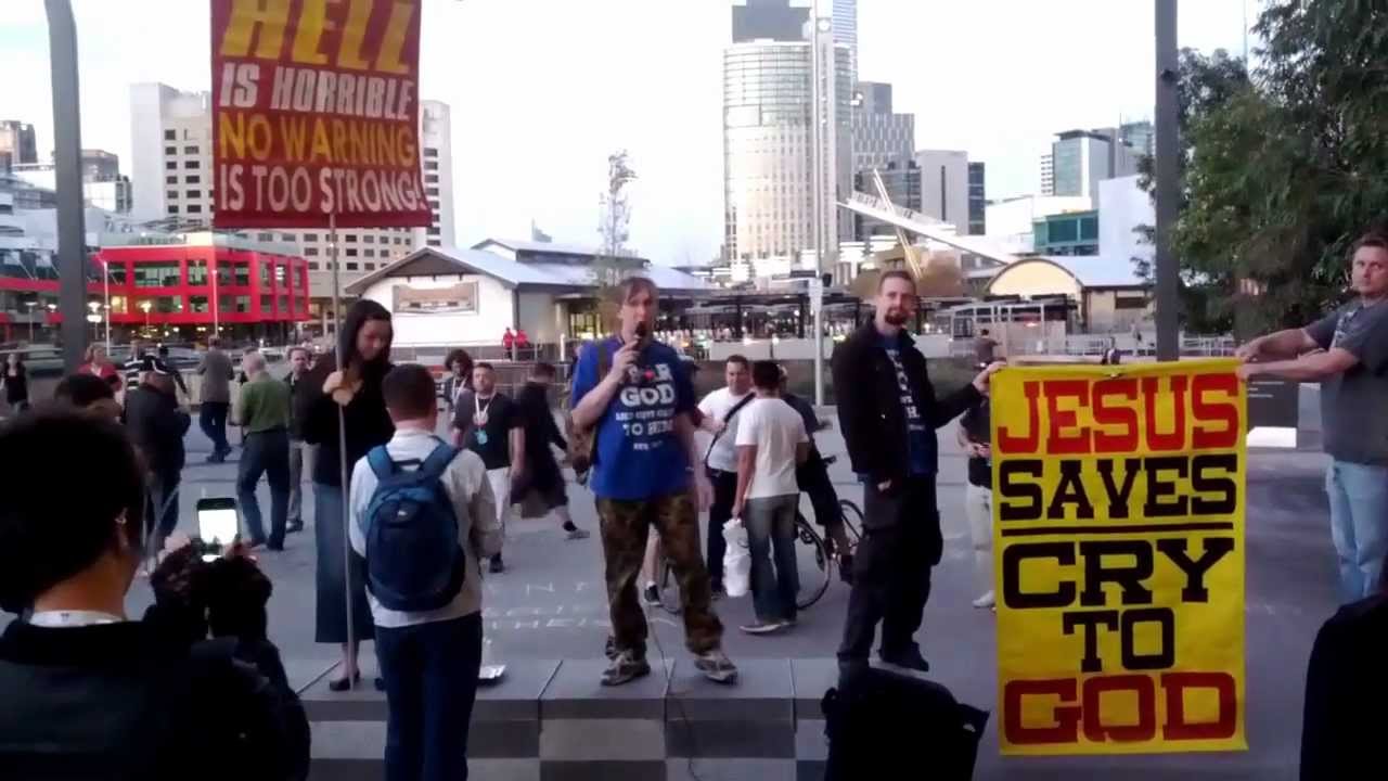 Christian Protest at the Global Atheist Convention 2012 - YouTube