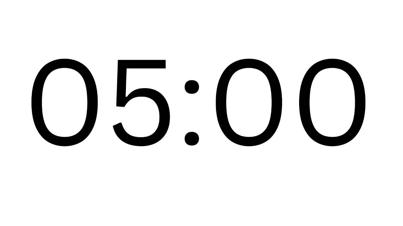 5 Minute Countdown Timer - Plain and Minimal - No Music - YouTube