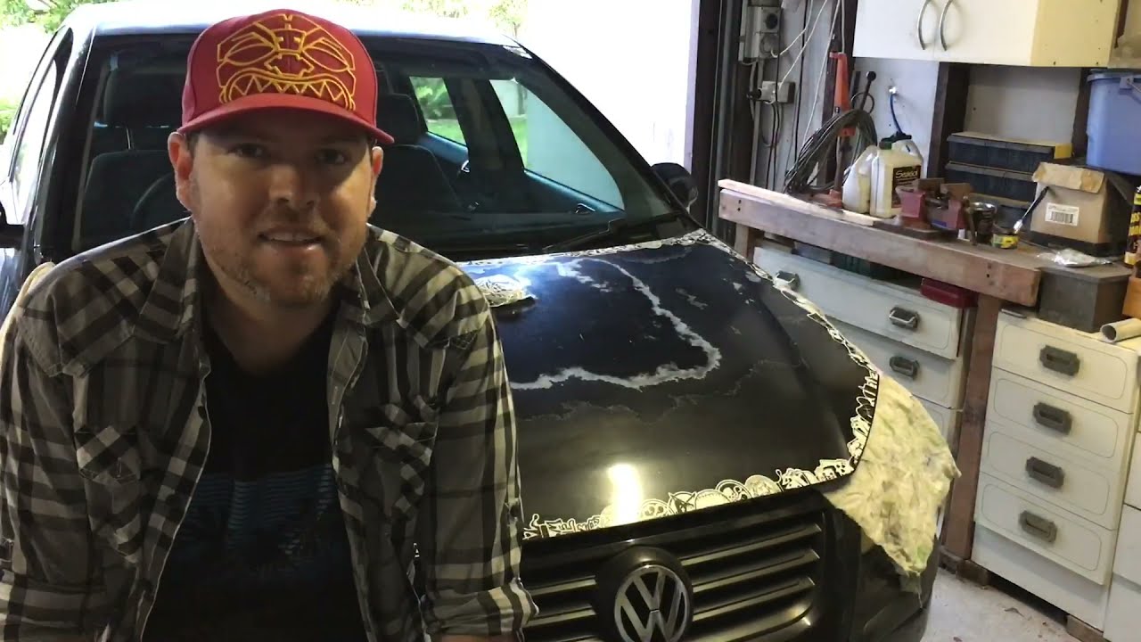 Sticker Bomb Polo part 2 - Hood/bonnet using clear. - YouTube