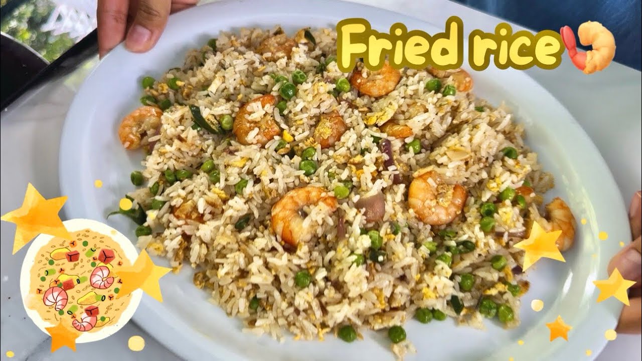 Make simple dish fried rice with prawns 🍤 - YouTube