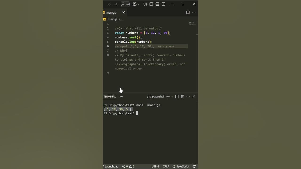 ⚠️ #javascript Sorting #bug ! ⚠️Did you know .sort() doesn’t sort #numbers correctly by #default ...