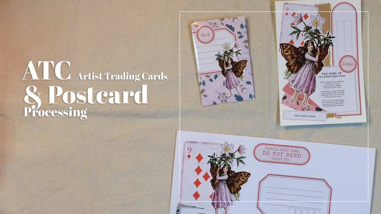 DIY || ATC Artist Trading Cards & Postcard From Mail art Kit - process ...