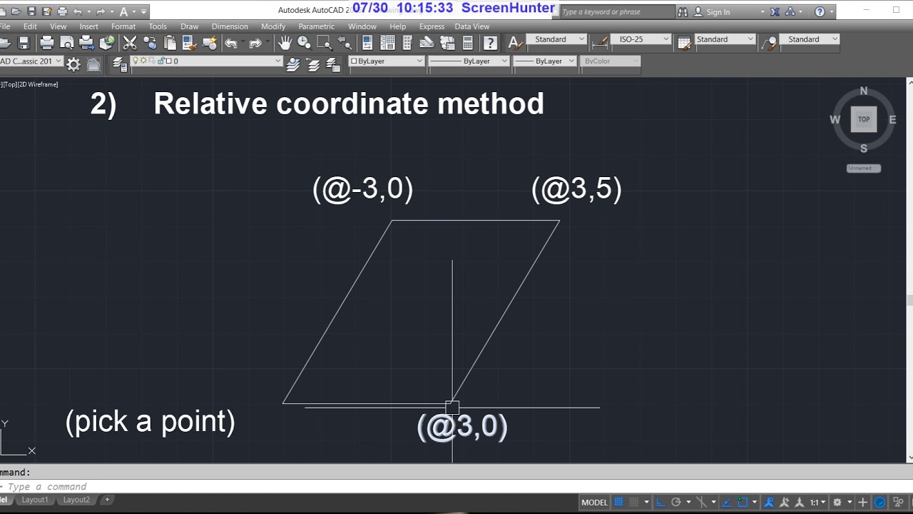 Auto Cad tutorial "Methods of Line Drawing" - YouTube