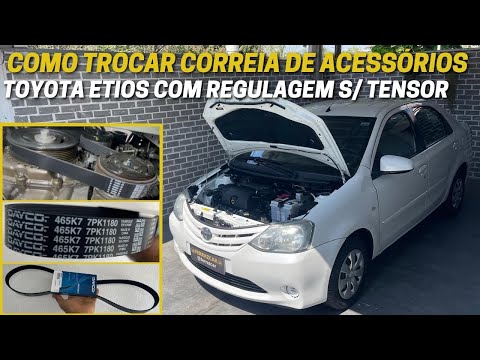 Como trocar correia de acessórios Toyota Etios 2012 a 2016 + link de compra