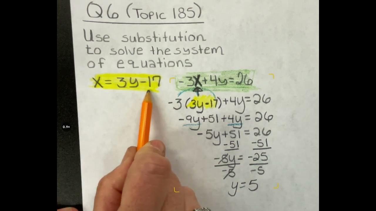 Solving a system of linear equations using substitution and what does ...