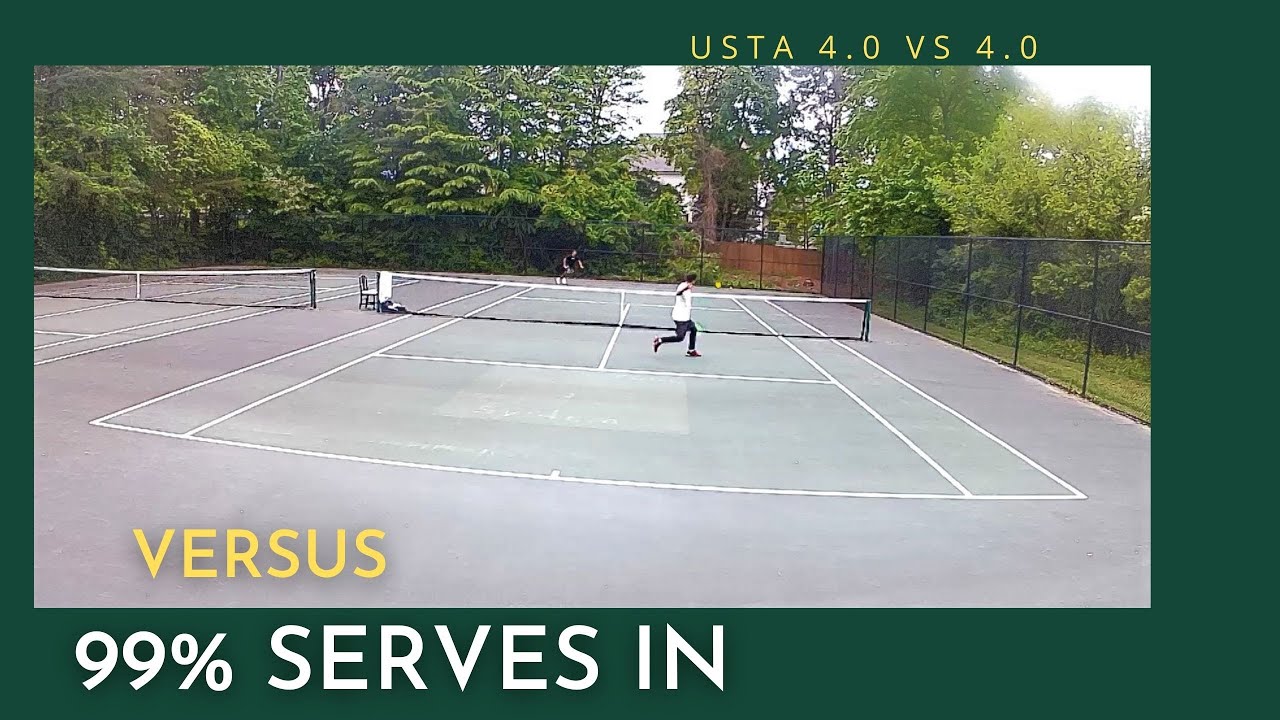 Left handed 4.0 tennis match, spin serves and loopy forehands - YouTube