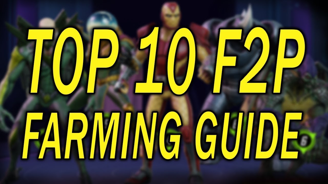 Top 10 Free To Play Farming Guide - MARVEL Strike Force - MSF - YouTube