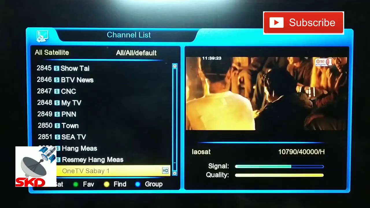 LaoSat-1 @ 128.5° East#yahsat52.5east# - YouTube