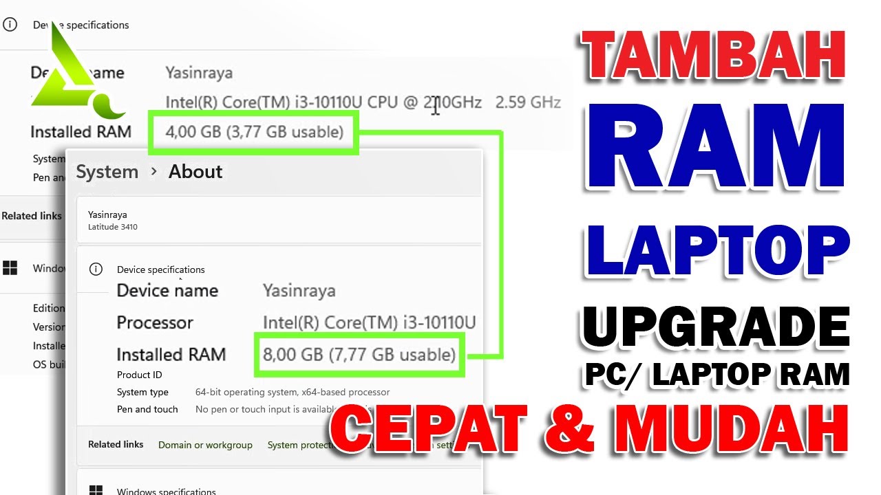 Cara Tambah RAM Laptop Sendiri dengan Mudah dan Cepat | How to Upgrade ...