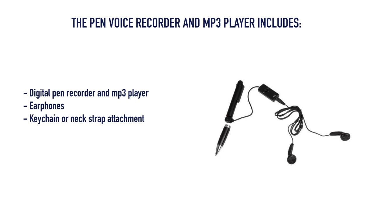 Pen Voice Recorder And MP3 Player from GadgetsAndGear.com - YouTube