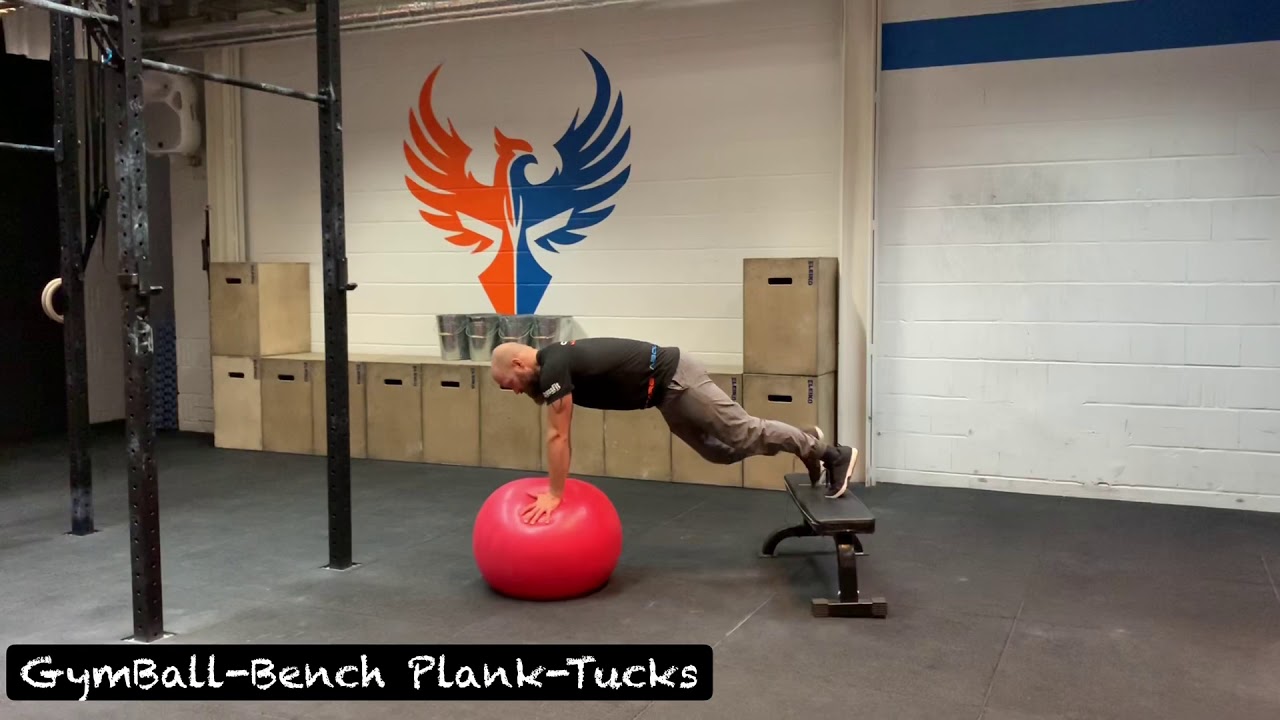GymBall-Bench Plank-Tucks - YouTube