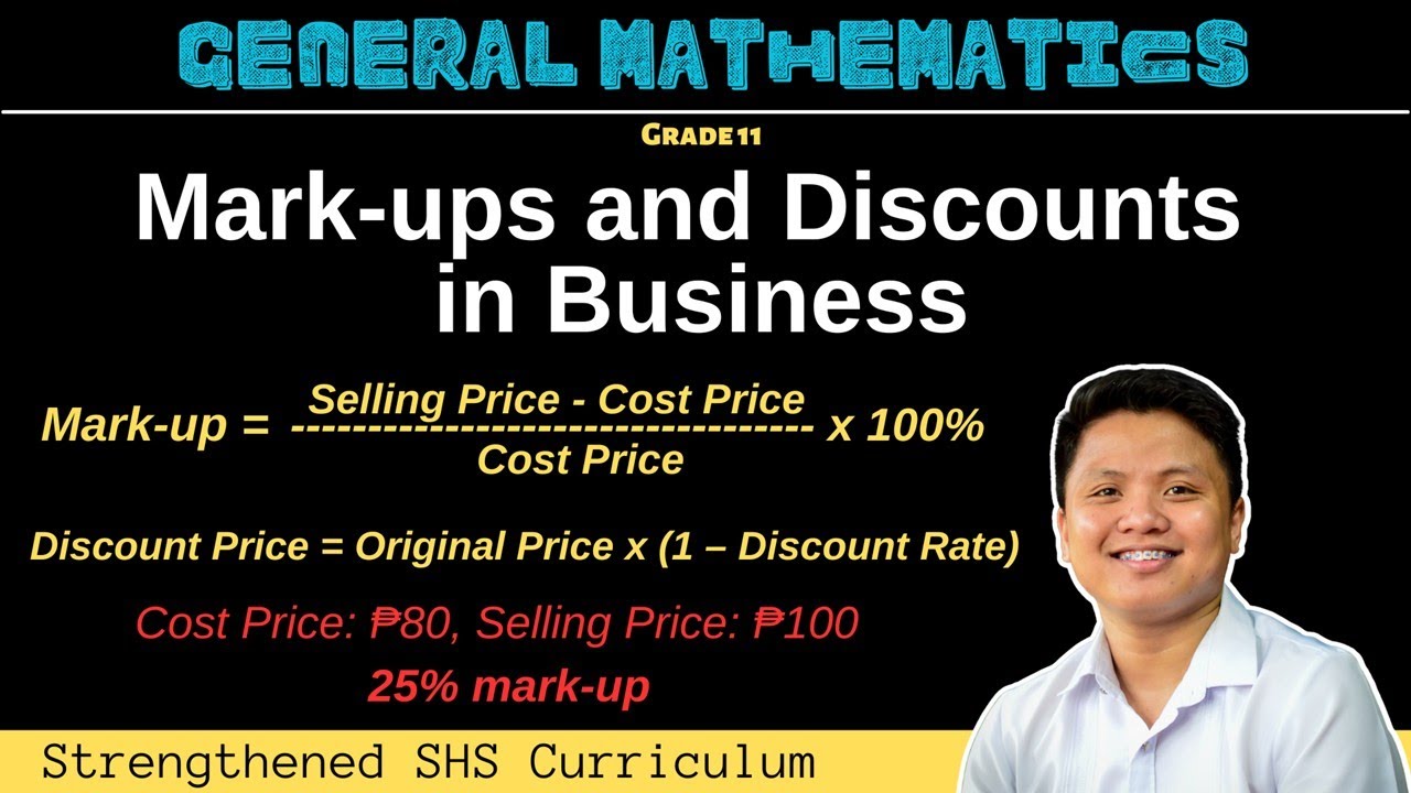 Mark-ups and Discounts in Business | Applying Percentages | Grade 11 ...