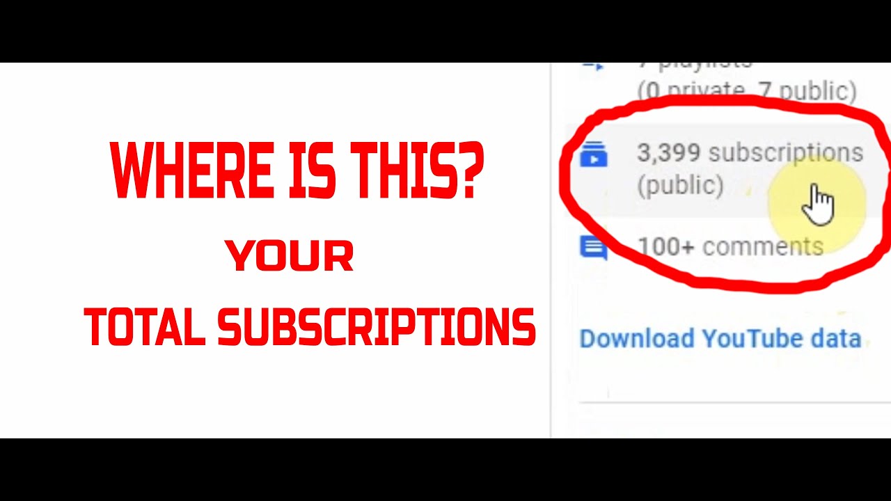 How to find your total "SUBSCRIPTIONS" count - YouTube