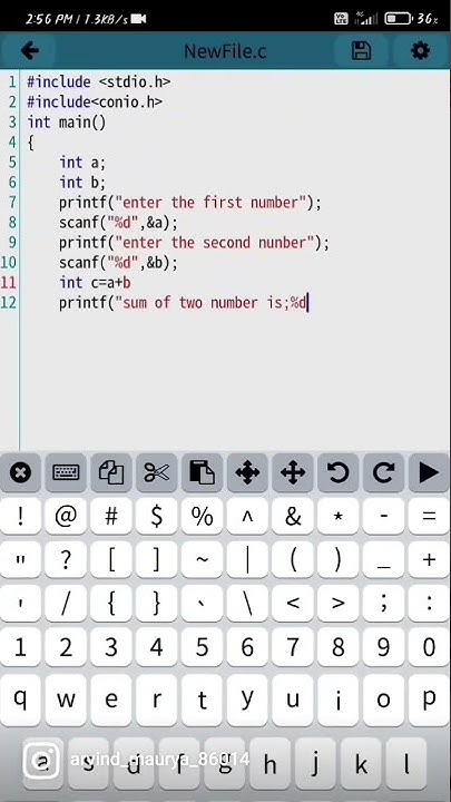 Sum Of Two Number Coding From Phone Shorts Ytshorts Status Androiddevelopers Clanguage