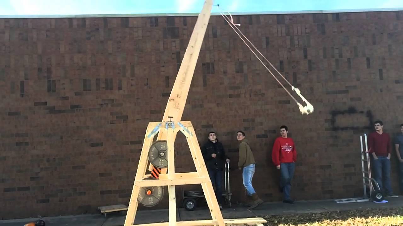 Pumpkin Trebuchet Launch In Slow Motion - YouTube