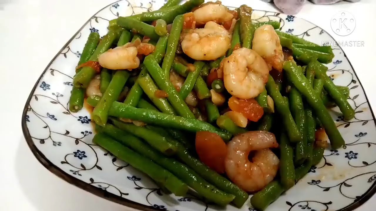adobong sitaw with shrimp (Stir Fry string. beans) - YouTube