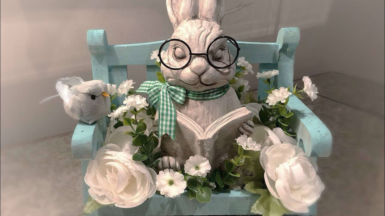 DOLLARAMA DIY! GARDEN-BENCH RABBIT For Mother’s Day! - YouTube