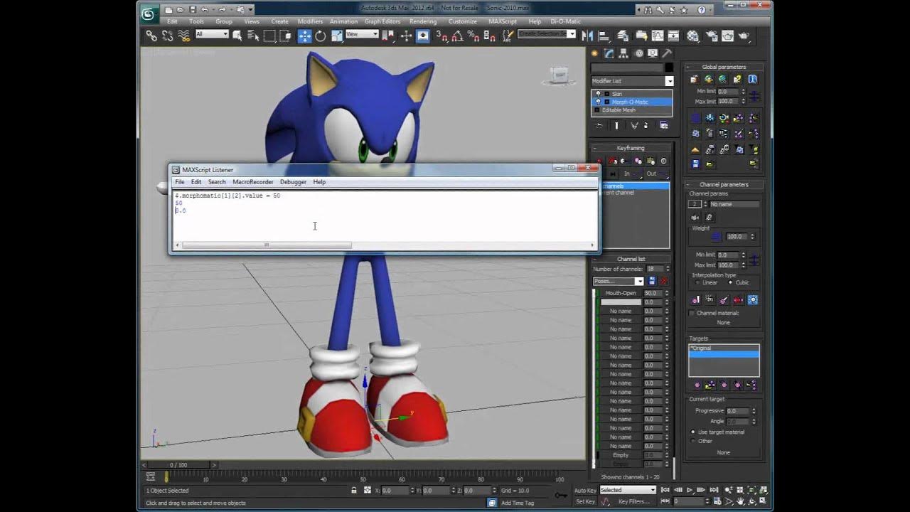 How to use the Maxscript language to control Morph-O-Matic modifier - YouTube