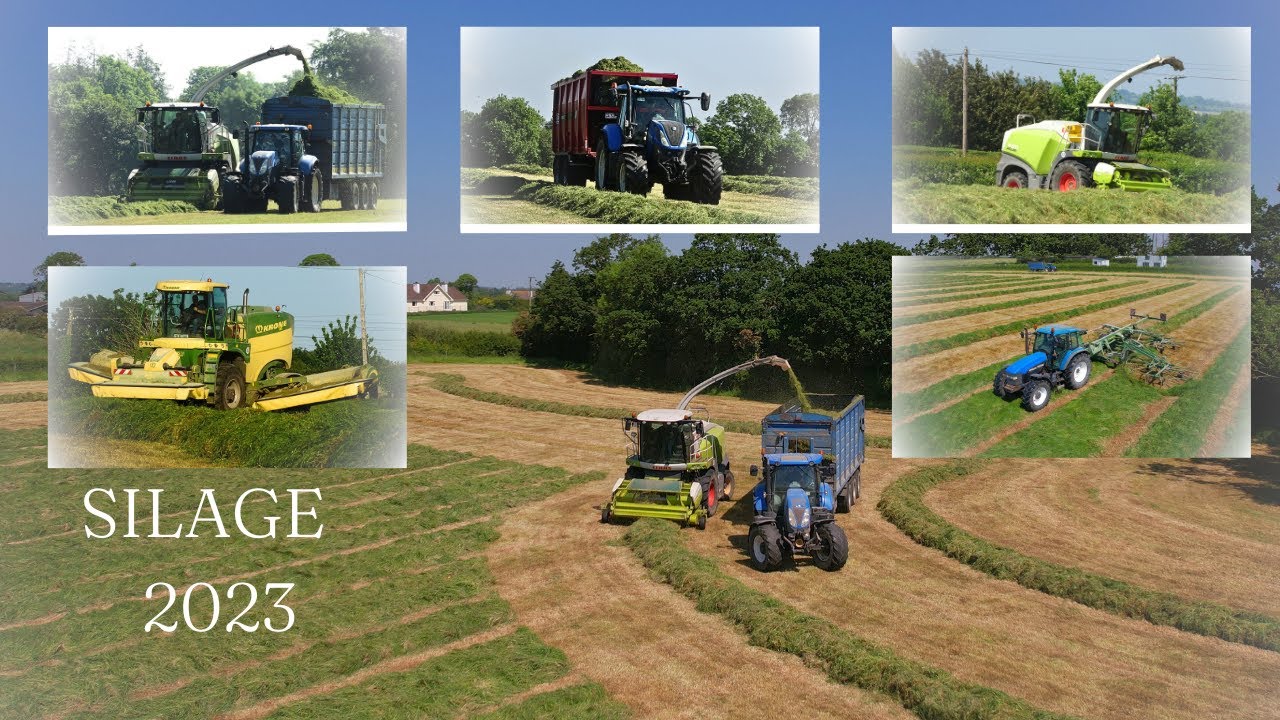Pit Silage 2023 Claas jaguar 870, dooley trailers ,krone rake and Big M ...
