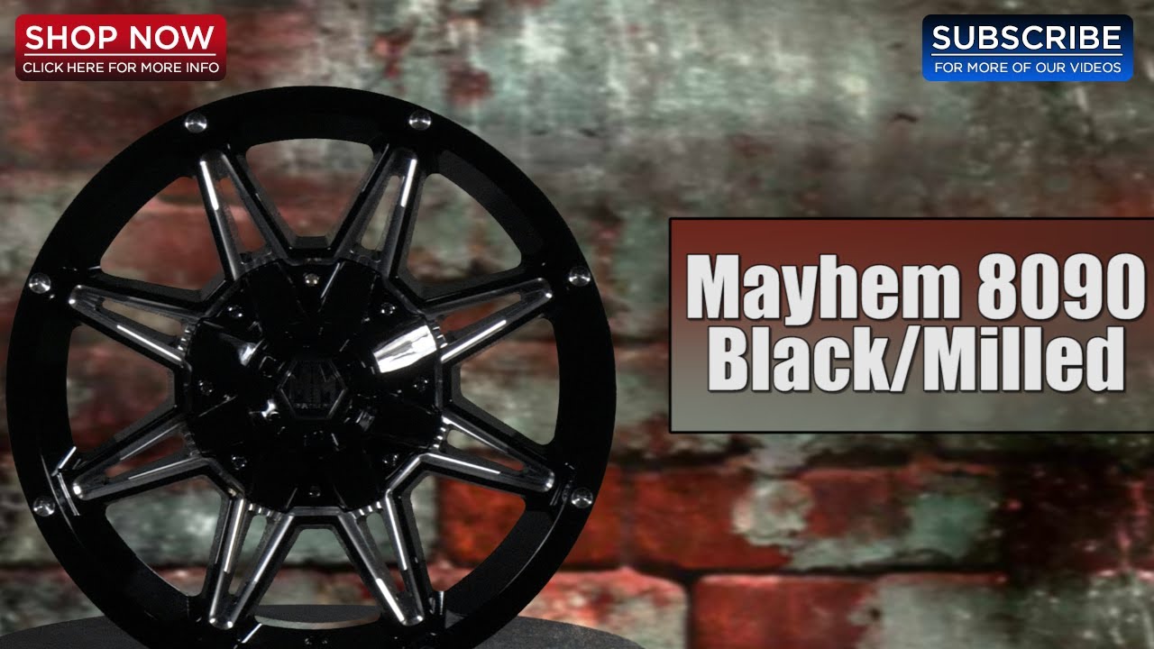 MAYHEM WHEELS 8090 Black with Milled Spokes - YouTube