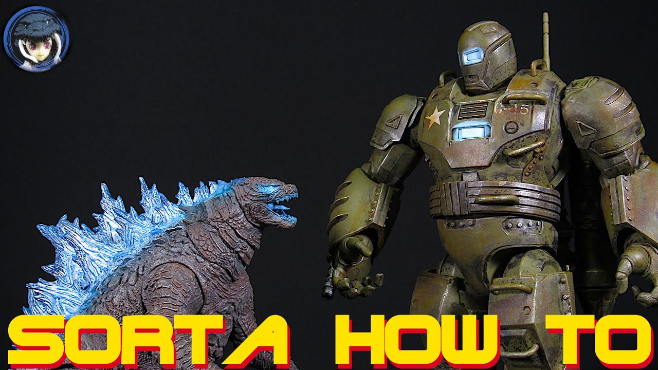 Custom Repaint Atomic Blast Hiya Godzilla 2021 & Marvel Legends Hydra ...